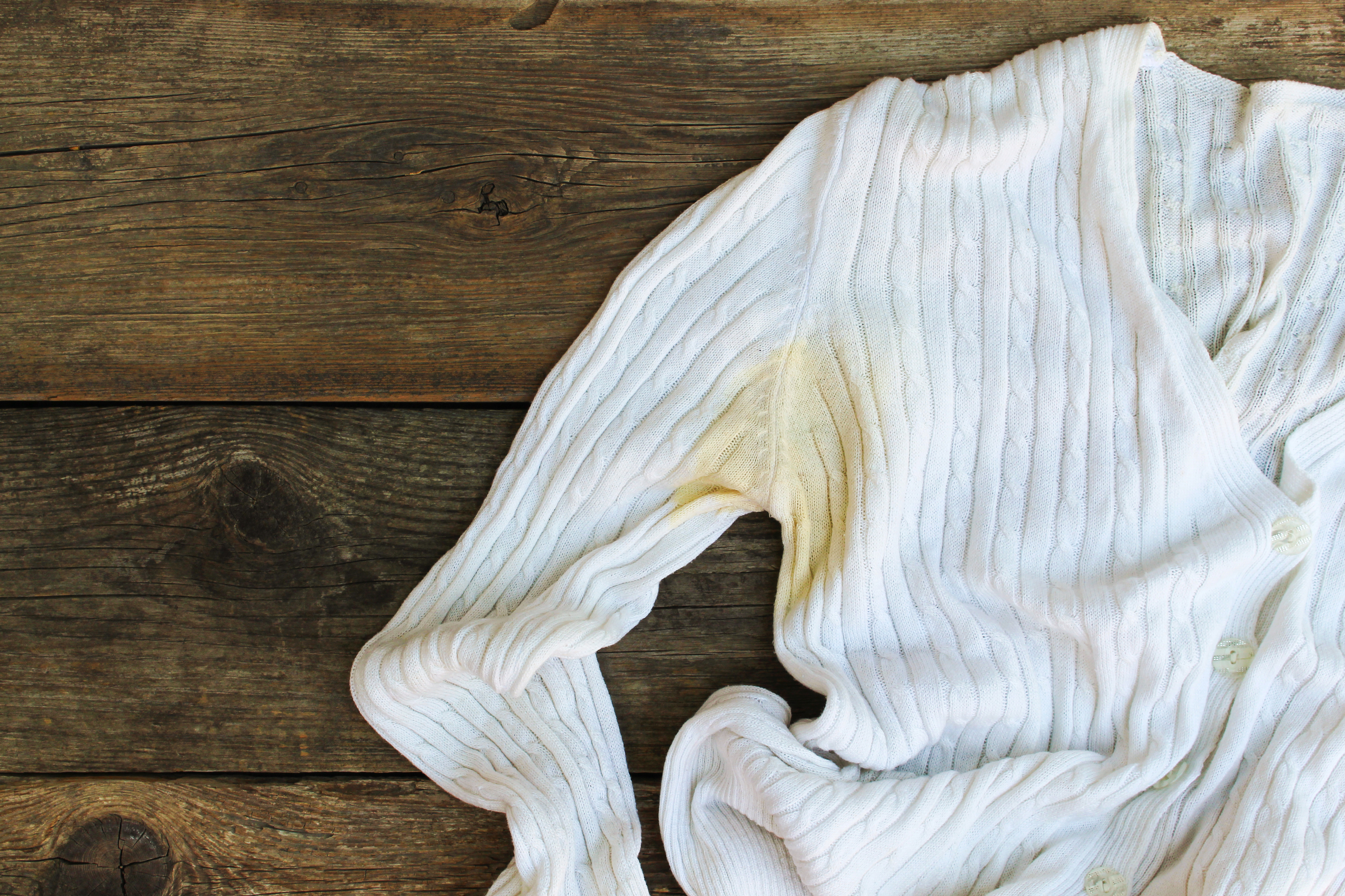 How to get yellow stains out of white store